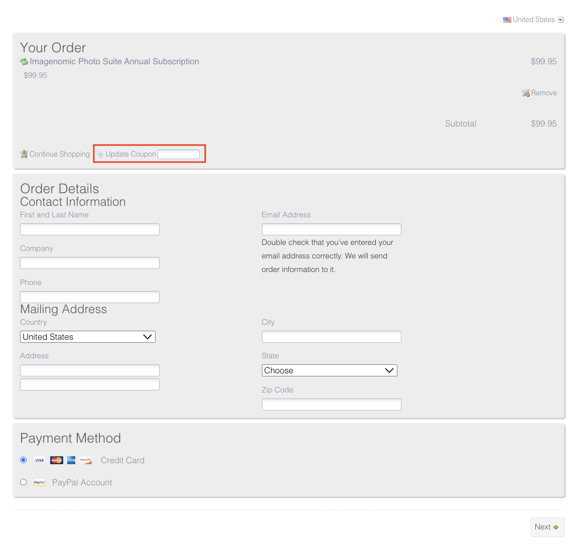 How do I apply my Coupon Code? – Imagenomic Support